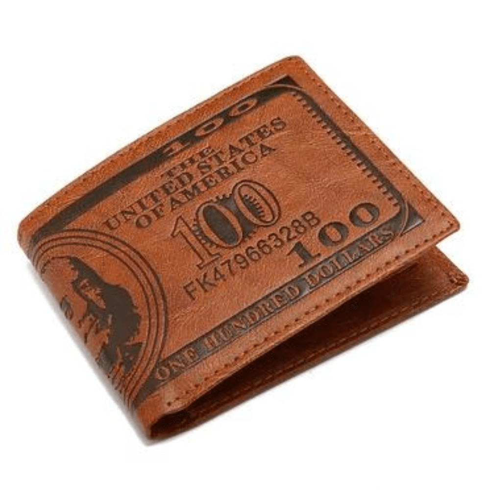 Men's 100 Dollar Bill Leather Wallet [FREE Shipping] – Gadget Gerbil